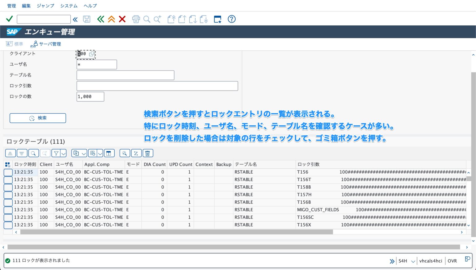 SM12：ロックの照会と削除 基礎編 | SAP Basis マニア
