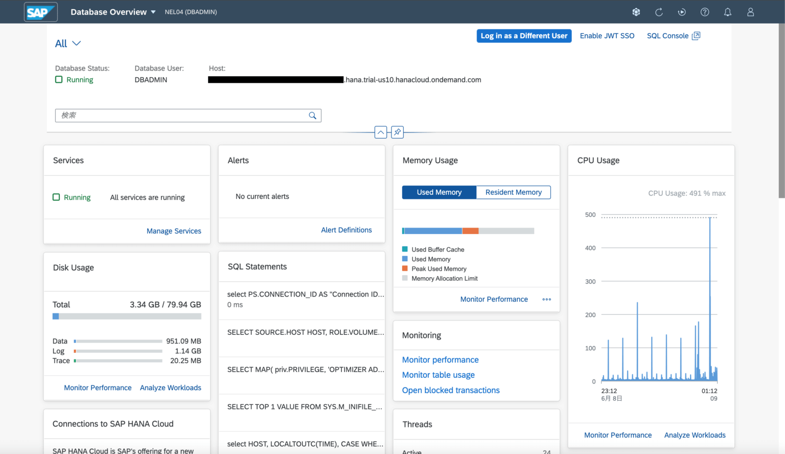 SAP HANA Cockpit 画面集 | SAP Basis マニア