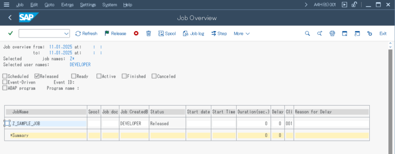 SM36：バックグラウンドジョブのスケジュール 基礎編 | SAP Basis マニア